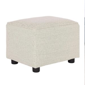 evolur holland upholstered ottoman in thunder, foot rest stool for nursing moms, tool-free assembly, made for every décor