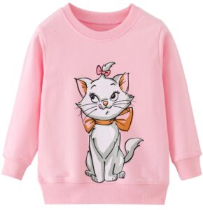 retsugo toddler baby girls cat sweatshirts casual pullover crewneck winter long sleeve tops shirts clothes 2t(75-cat 90)