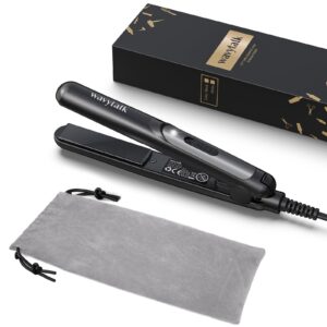 wavytalk mini flat iron 0.7 inch ceramic mini hair straightener, small flat irons for short hair, curls bangs, dual voltage for travel