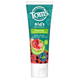 tom's of maine natural children's fluoride toothpaste, watermelon, 5.1 oz