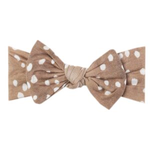 copper pearl baby bows: stylish headbands for baby girls, premium soft and stretchy baby headbands, perfect for newborns, trendy designs - fawn