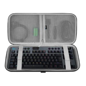 geekria tenkeyless keyboard case, hard shell travel carrying bag for tkl 80% compact 87 key computer mechanical gaming keyboard, compatible with logitech g915 tkl, g pro keyboard, g pro x tkl