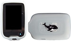 new! premium silicone case with cartoon animal patterns for freestyle libre 3/ freestyle libre 2 (continuous glucose monitor) (whale/translucent)