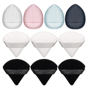 rong hua 10 pieces of mini powder puff face triangle soft makeup loose water drop air cushion tool brush concealer ,10 piece set