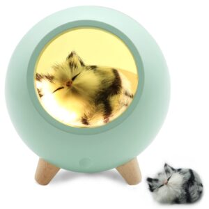 vency room decor for women, cat night light for bedroom, cat lover gifts for women wife mom teen girls, cute cat house valentine christmas birthday gifts (green)