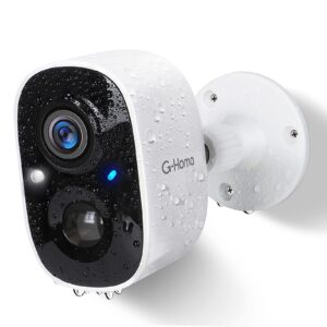 g-homa security camera wireless outdoor, wifi 1080p battery powered cameras for home security with spotlight color night vision/siren alarm/2-way audio/waterproof/smart ai motion detection