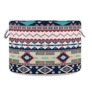 wellday cotton rope basket vintage aztec navajo baby laundry basket for blankets toys storage basket