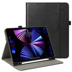 ipad pro 11 case with pencil holder, support pencil 2nd wireless charging, magnetic pu leather protective cover compatible with ipad pro 11-inch 3rd/2nd generation 2021/2020 released apple tablet