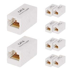 iwillink rj45 coupler ethernet connector, female to female rj45 connector for cat7 cat6 cat5e cat5 ethernet cable, extender adapter, 10 pack, white