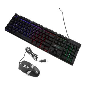 osaladi 1 set keyboard and mouse set rgb backlight backlit gaming keyboard replacement rgb keyboard office keyboard wired keyboard and black laptop modern keycaps pbt usb abs h600