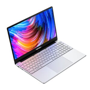 toposh windows 10 laptop,15.6 inch pc notebook,8gb ram+256gb ssd,intel celeron 5205u,for business use,backlit keyboard dual core,wifi bluetooth-silver