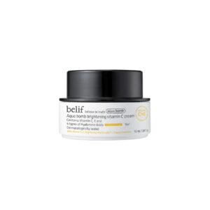 belif aqua bomb vitamin c face cream moisturizer, infused with hyaluronic acid, vitamin c & vitamin e, intense hydration, for all skin types, korean skin care