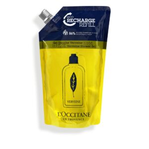 l’occitane verbena cleansing bath & shower gel: gently cleanse and delicately perfume the skin, made in france, 16.9 fl. oz refill