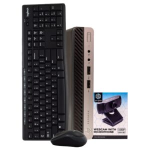 hp prodesk 400g3 micro desktop computer pc, intel quad core i5, 16gb ram, 512 gb ssd, windows 10 home, new periphio webcam, wireless keyboard & mouse, hdmi, wifi (renewed)