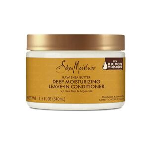 sheamoisture raw shea butter deep moisturizing leave-in conditioner for curly hair - moisturizes and smooths 11.5 oz