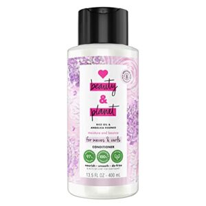 love beauty and planet wave and curl enhancer conditioner moisture and bounce hair products for waves and curls rice oil and angelica essence 13.5 oz