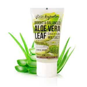 urban hydration bright & balanced aloe vera leaf facial gel moisturizer | lightweight, hydrates, reduces inflammation, fights acne, anti-aging benefits for smooth skin, all skin types | 2.5 fl ounce