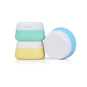 3 pcs 20ml silicone cream jars,travel containers sets refillable empty makeup pots container vials for cosmetic lotion face body hand lip cream