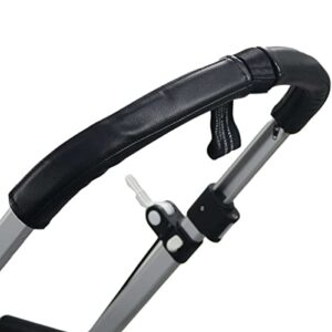 strollers handle cover for bugaboo cameleon 1 2 3 plus pram accessories pu protective handlebar case (black)