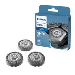 philips norelco genuine sh91/52 replacement shaving heads compatible with norelco shaver series s9000 and 9000 prestige, latest version for refreshed sh90/70, sh98/70, and sh98/80