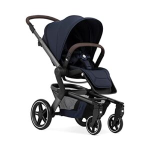 joolz hub+ - parent facing stroller for babies 6 months+ (up to 50 lbs) - compact & stylish - easy fold - one-hand steering - led lights - xxl sunhood - superior comfort (navy blue)