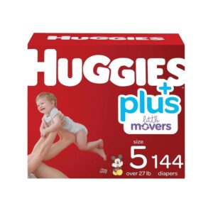 huggies plus diapers, size 5 (27+ pounds), 144 count