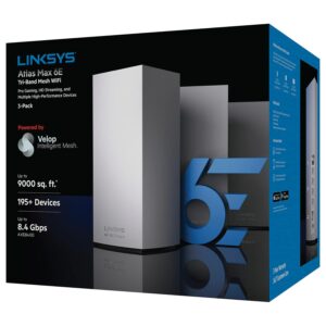 linksys mx8503 atlas max 6e tri-band mesh wi-fi 6e system (3 pack)