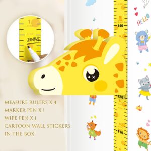 giraffe height chart for kids removable adjustable kids measuring chart for wall with average height line cartoon magnetic growth chart for kids for nursery playroom height wall chart wall decor