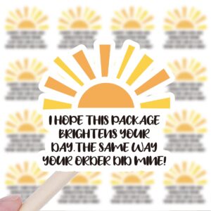 wailozco cute sunshine business stickers,small business stickers for packages,i hope this package brightens your day stickers for packages handmade goods bags 240 pcs