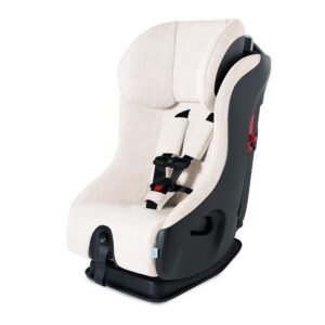 clek fllo convertible car seat - compact design for 3-across seating, extended rear-facing with anti-rebound bar (marshmallow)