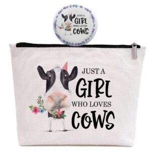 gevguxluo cow gifts for cow lovers, cow makeup bag for women with mirror, cow birthday gifts ideas for daughter sister bestie, cute cow themed gifts animal lovers gifts for women who loves cows