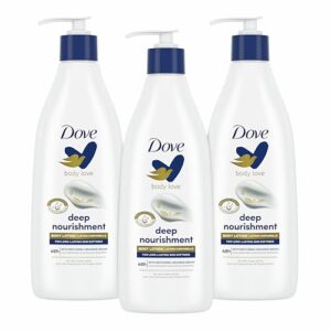 dove body love moisturizing body lotion intense care pack of 3 for rough or dry skin softens and smoothes 13.5oz