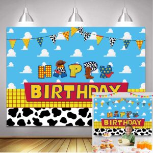 sakurar sk catoon toy birthday backdrop kids boys happy birthday party decoration toy 4th video theme happy birthday backdrop 7x5ft (sk-toy-244)