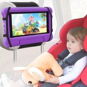 car tablet holder, kids tablet holder for car back seat, ipad holder for car adjustable anglel, ipad car mount silicon holder for all 7-12.9 inch fire tablets