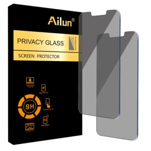 ailun privacy screen protector for iphone 14 plus/iphone 13 pro max [6.7 inch display] 2 pack anti spy private tempered glass[2 pack]