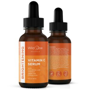 vitamin c serum for face with hyaluronic acid - firming anti aging serum, pore minimizer, acne scars and dark spot remover for face - vitamin c facial serum + ferulic acid, vitamin e, green tea -4 oz