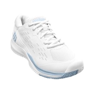 wilson women's rush pro ace sneaker, white/baby blue, 9