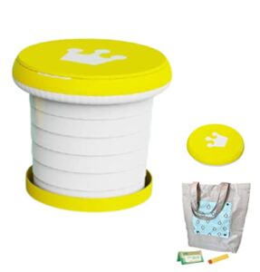 2-in-1 portable kids potty trainer, travel potty for car potty for toddler, folding travel potty seat for toddler with liners, bag (tall lemon)