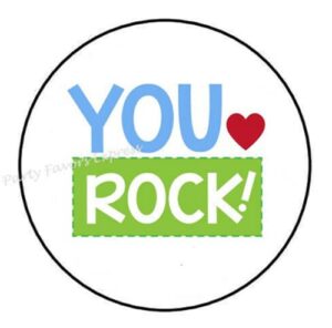 48 pcs 1.2" inch you rock stickers - rock and roll stickers - you rock sticker envelope seals labels - #aa61rk