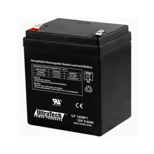 ultratech power products 1250f1 12 volt 5.0 ah sealed lead acid battery - f1 terminal (replaces ut 1240) ut-1250f1