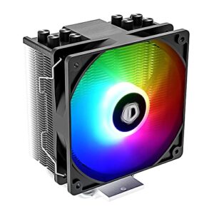 id-cooling se-214-xt argb cpu cooler 4 heatpipes cpu air cooler argb light sync with motherboard(5v 3-pin connector) cpu fan for intel/amd, lga 1700 compatible