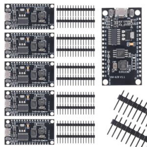 aitrip 6pcs nodemcu v3 lua wifi module integration of esp8266 + extra memory 32m flash, with pcb antenna and usb-serial ch340g compatible with arduino nodemcu lua ch340