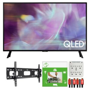 samsung qn32q60aafxza 32 inch qled hdr 4k uhd smart tv bundle with taskrabbit installation services + deco mount wall mount + 2x hdmi cables + surge adapter