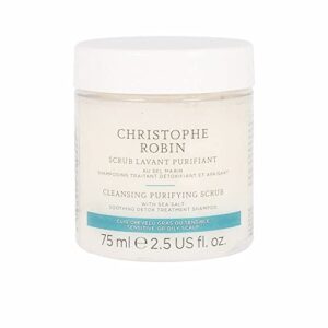 christophe robin cleansing purifying scrub with sea salt for oily and itchy scalp detox travel size 2.5 fl. oz