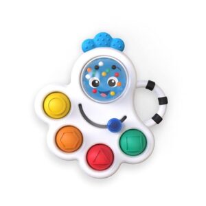 baby einstein octopus 3-in-1 bubble pop dimple fidget toy and bpa free teether, age 6 months+