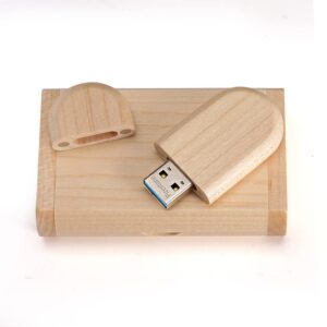 novelty wood usb 3.0 flash drive 32gb data storage memory stick usb stick pendrive with wooden box (wood)