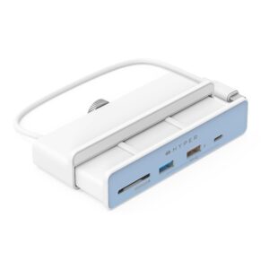 hyperdrive imac usb hub adapter, 6in1 imac accessories: hdmi 4k60hz, usb-c 10gbps, 2 usb-a 10gbps, sd uhs-i, microsd uhs-i for imac 2021 24 inch