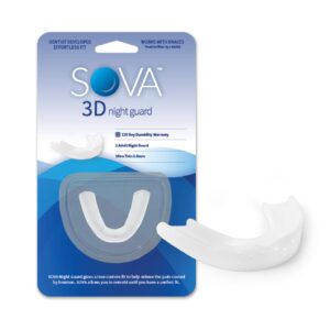 sova 3d night guard - 2.0mm thin - custom-molded fit - protects against nighttime teeth grinding & clenching - fsa/hsa eligible - odor & taste free - remoldable up to 20 times - non toxic