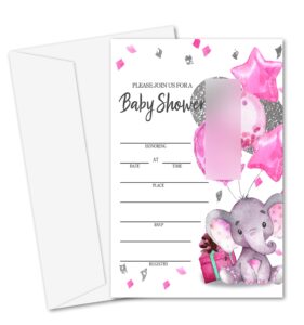 yuansail baby shower invitation cards, baby shower fill in invites cards, 25 cards and envelopes – (bb007-yaoqing)