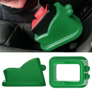 g ganen 2-pack buckle holder compatible with baby seat - keep bucklein upright position and makes buckling easier (green, animal)